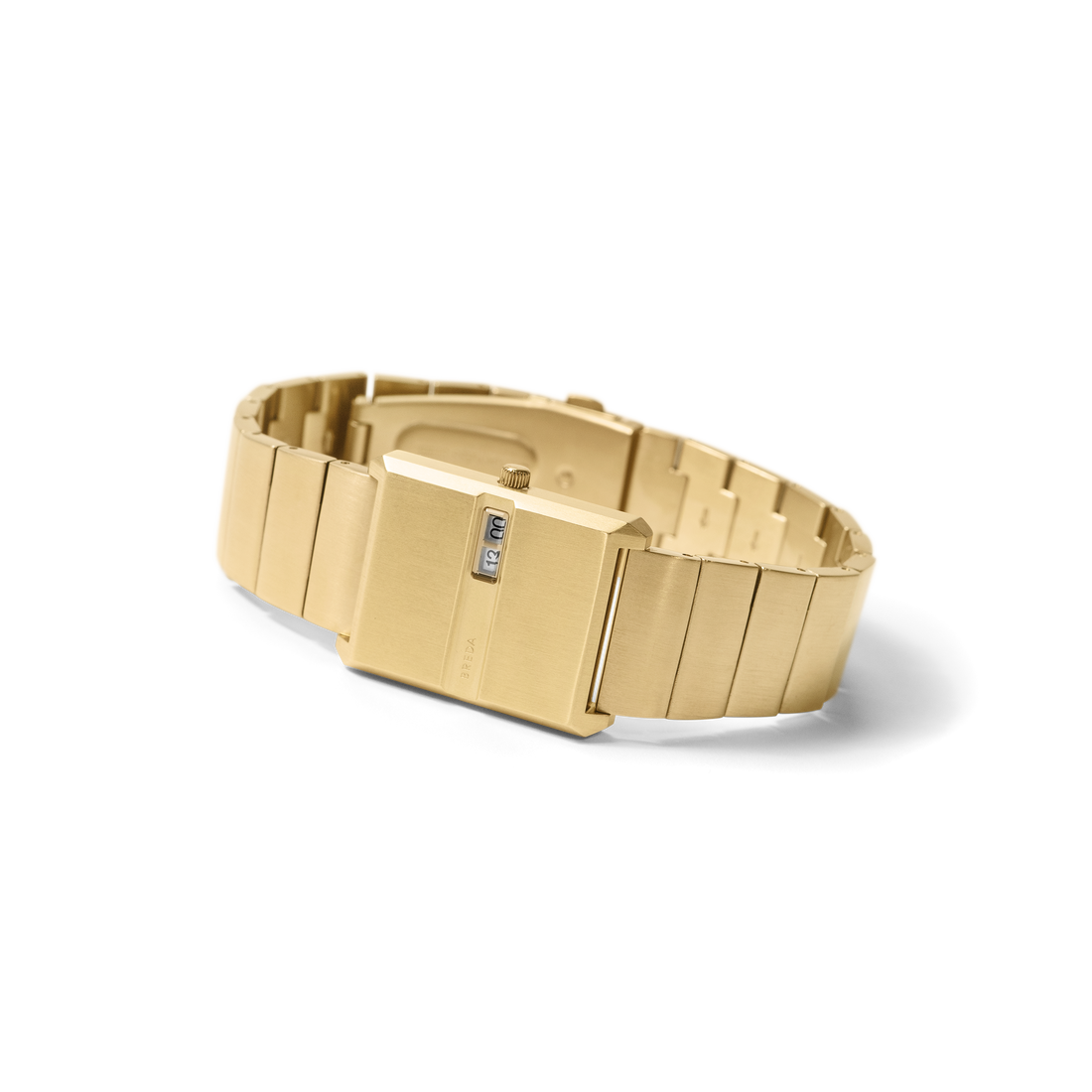 Pulse | A Slim 26mm 18K Gold-Plated Stainless Steel Rectangle Case | Slim numerical display ...