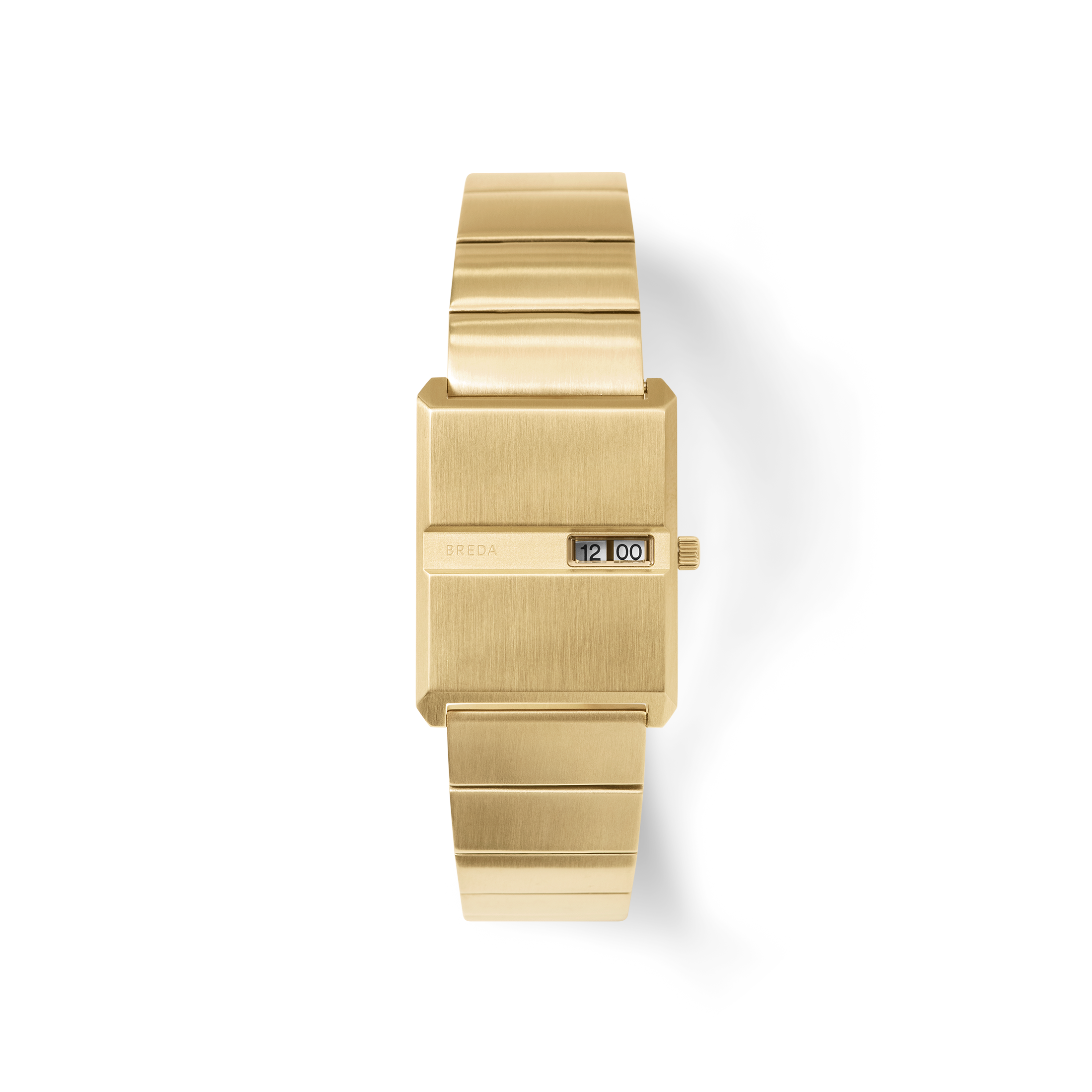 Pulse | A Slim 26mm 18K Gold-Plated Stainless Steel Rectangle Case | Slim numerical display ...